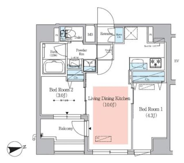 【満室】アーバネックス小石川春日（40.07m²-2LDK）【129215】 | [三井の賃貸]レジデントファースト