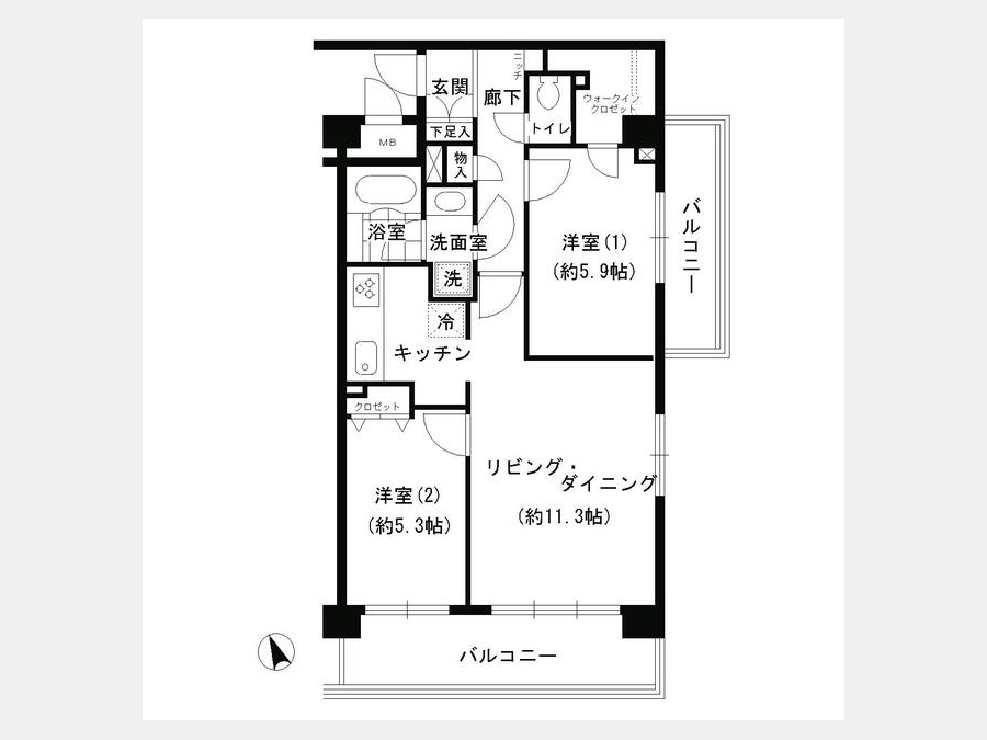 【満室】ソルヴェールレジデンス（59.36m²-2LDK）【149329】 | [三井の賃貸]レジデントファースト