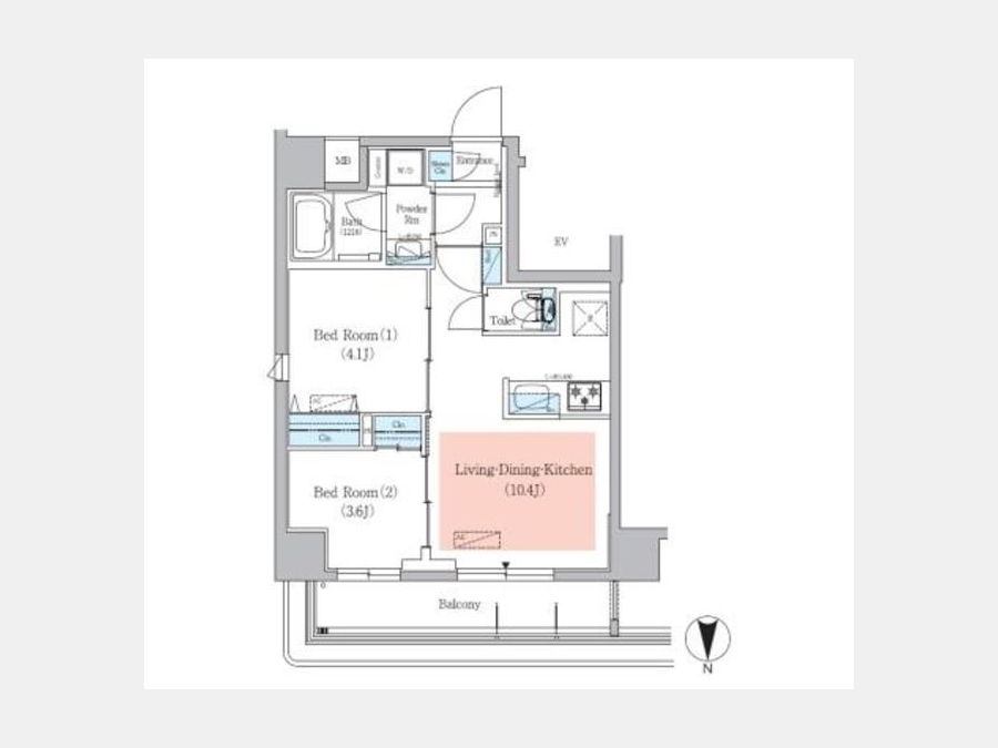 【満室】アーバネックス菊川Ⅱ（40.18m²-2LDK）【104696】 | [三井の賃貸]レジデントファースト