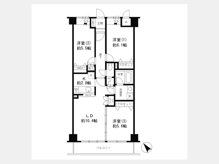 【満室】ライフパル市川（69.22m²-3LDK）【117998】 | [三井の賃貸]レジデントファースト
